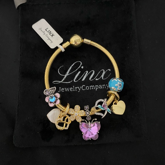 Linx | Jewelry | Linx Yellow Gold Bracelet With Gold Blue And Purple ...